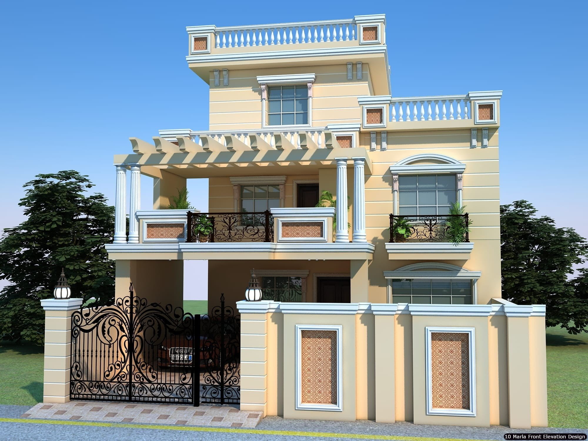 50 Stunning Front Elevation Designs for a 10 Marla House