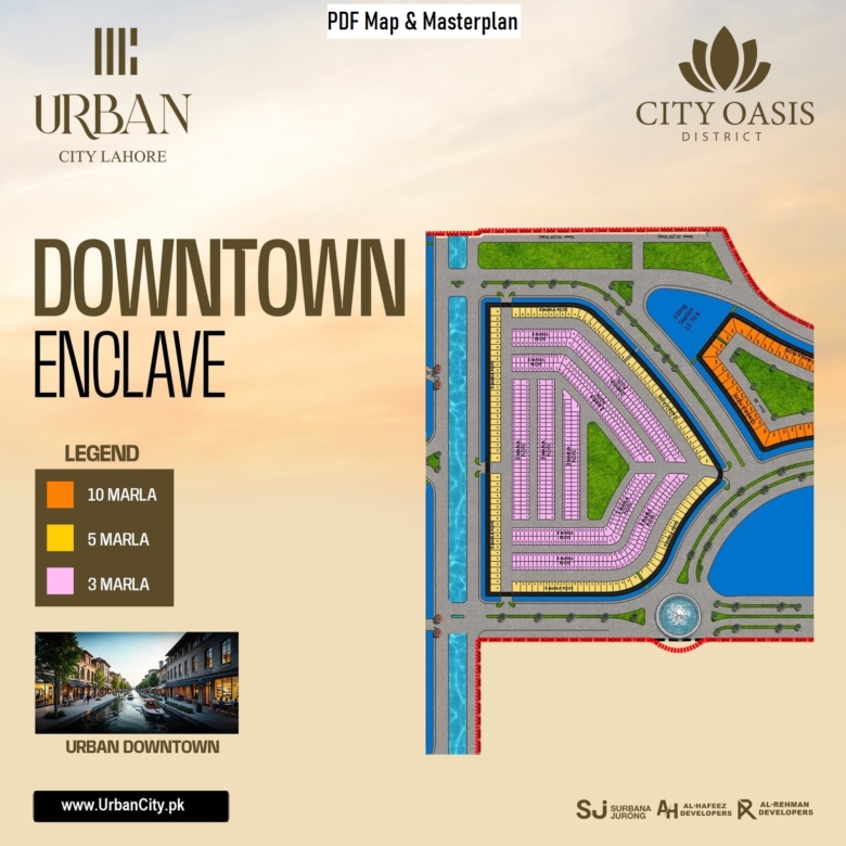 Downtown Enclave – Pdf Map, Location & Plot for Sale - Urban City Lahore